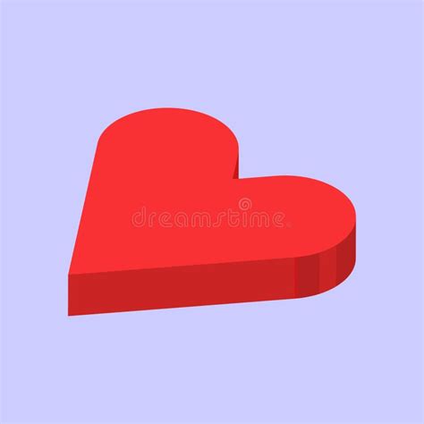 Red Isometric Heart Icon Love Symbol Stock Vector Illustration Of