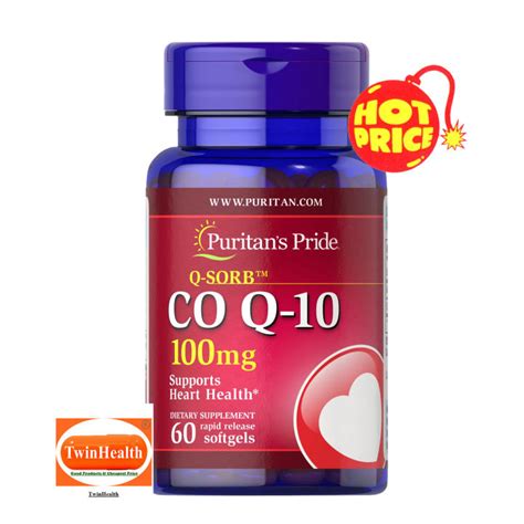 Puritan S Pride Q SORB Co Q 10 100 Mg 60 Rapid Release Softgels