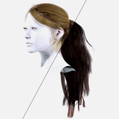 Ponytail Female Hair D Model By Khaloui