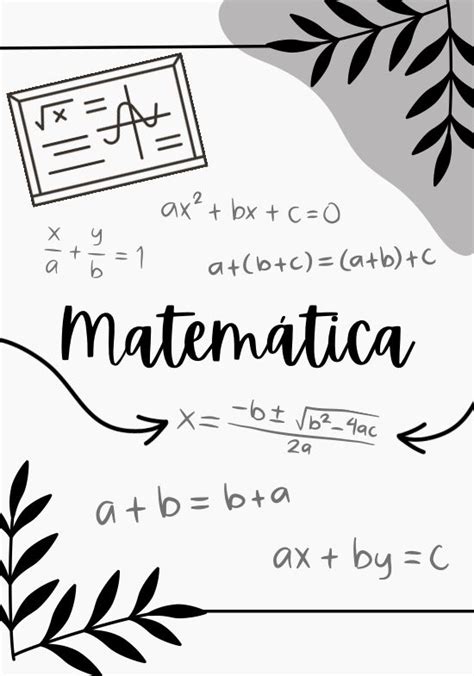 Matemática capa de caderno em 2023 Cadernos de matemática Materia