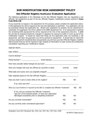 Fillable Online OP SOP 07 Attachment A SOR Modification Evaluation