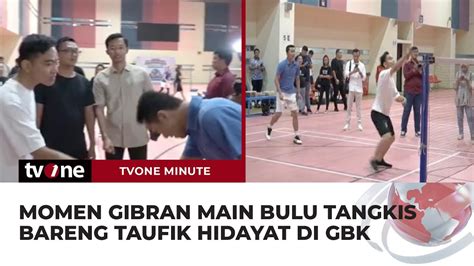Usai Blusukan Di Tangerang Gibran Main Bulu Tangkis Bareng Taufik