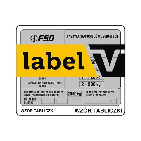Tabliczka Naklejka Znamionowa FSO Alu 8420658486 Oficjalne Archiwum