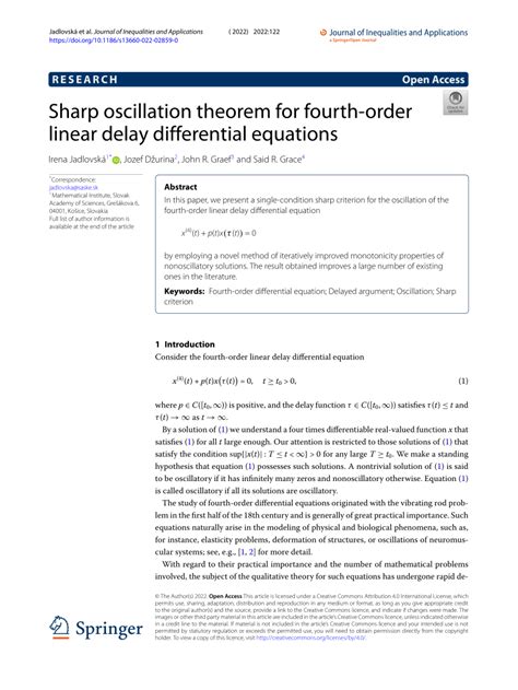 pdf sharp oscillation theorem for fourth order linear delay differential equations