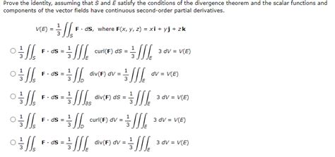 Solved Prove The Identity Assuming That S And E Satisfy The Chegg