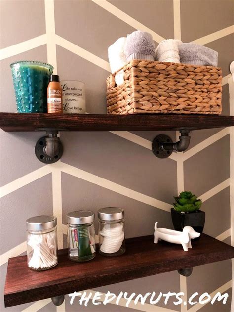 How To Paint A DIY Herringbone Bathroom Accent Wall Pattern The DIY