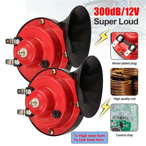 Train Horns For Trucks 300DB Loud Air Electric Snail Horn 12V