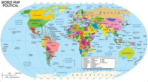 Mapamundi Con Nombres De Los Continentes