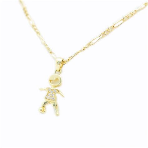 Cadena Oro Kilates Con Colgante Zirconia Ni O Revello