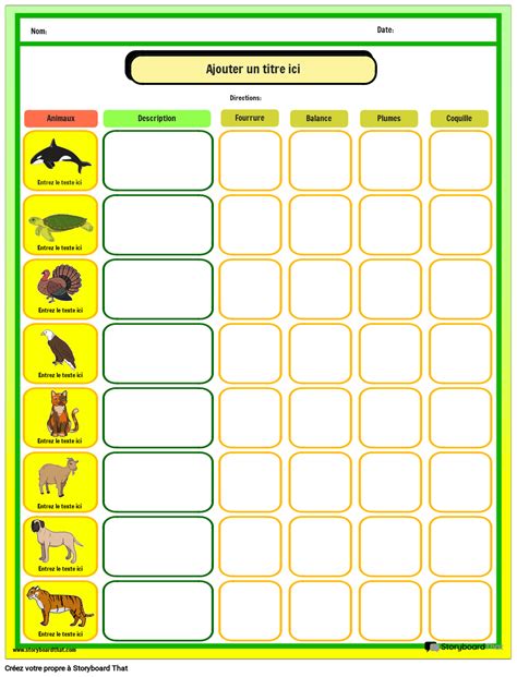 Feuilles de Travail Gratuites sur les Animaux Types D activités Avec