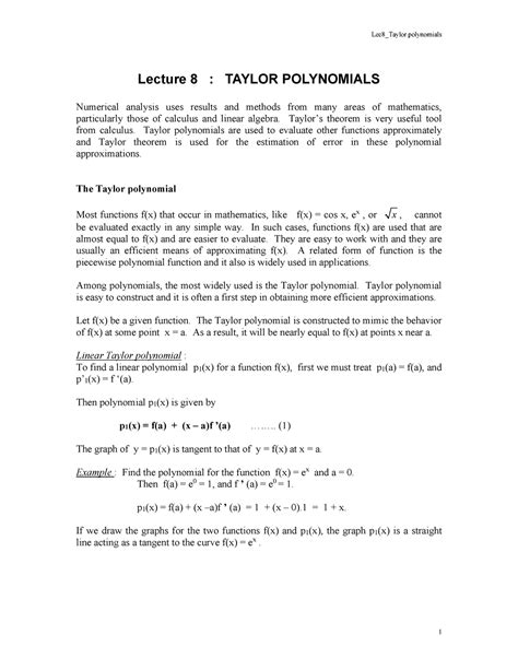 lecture 8 numerical analysis uses results and methods from many areas of mathematics