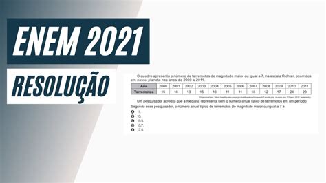 Enem 2021 O Quadro Apresenta O Número De Terremotos