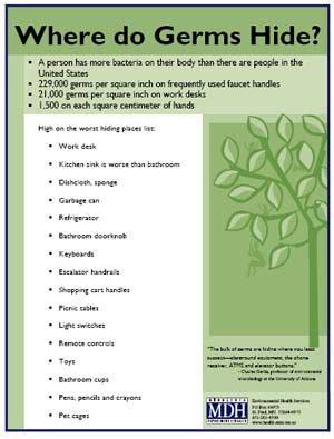 Where Do Germs Hide Minnesota Dept Of Health Preventative Health