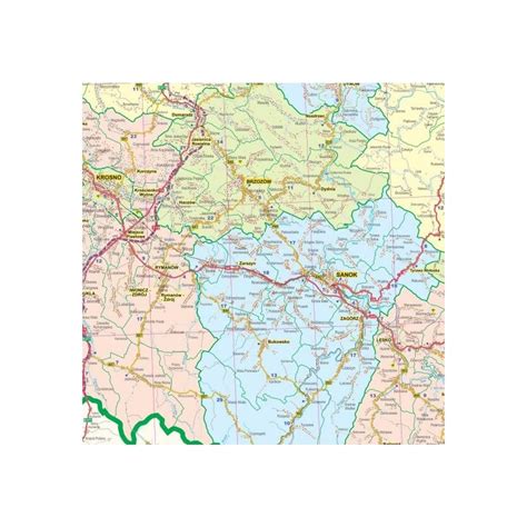 Mapa ścienna Podkarpackie adm drog 1 200 tys wym 116x112 cm Eko Graf
