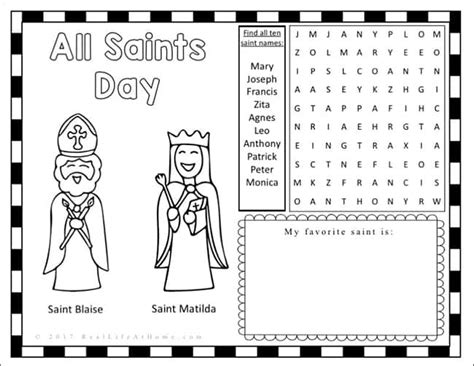 All About Saint Worksheets