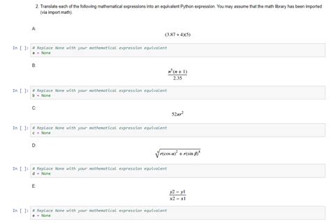 solved 2 translate each of the following mathematical