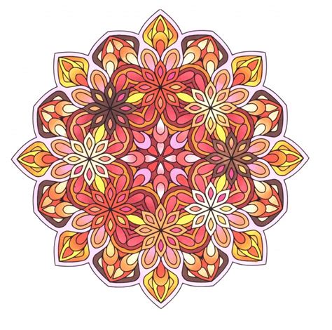 Mandala avec fleurs et feuilles 9 Mandalas sur le thème des Fleurs et