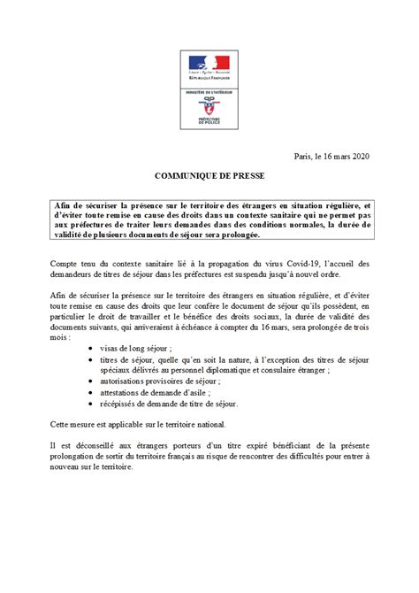 Communiqué de presse Préfecture documents de séjour acc ss FnAK