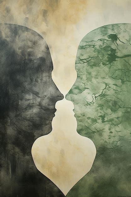 Premium AI Image A Woman S Face And A Man S Face Are Reflected In A