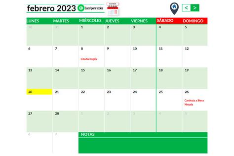 Calendario Perpetuo Con Agenda En Excel