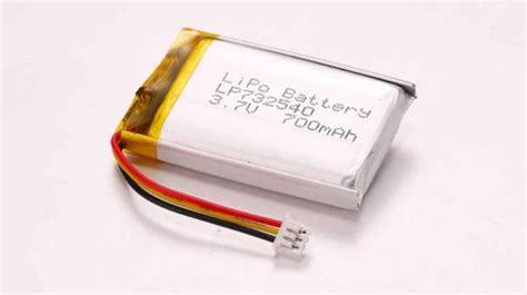 LiPo Battery LP732540 3 7V 700mAh 2 59Wh With Protection Circuit And