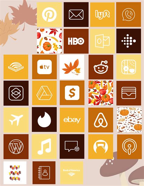Fall Autumn Ios 14 App Icon Pack Aesthetic IPhone Home Etsy