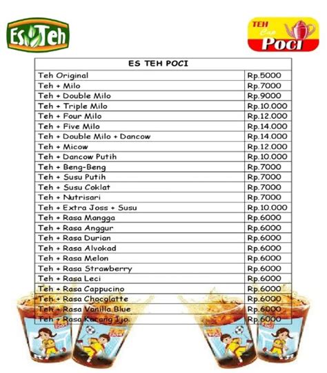 Contoh Desain Daftar Menu Minuman Kekinian 2022 Federal IMAGESEE