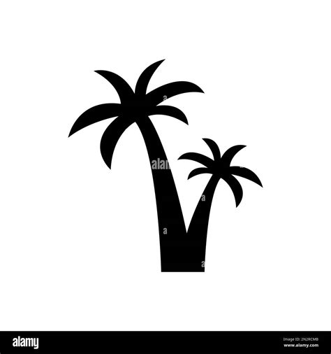Silueta de palmeras en la isla Ilustración vectorial aislada sobre
