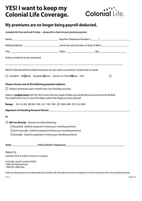 Colonial Life Printable Claim Forms