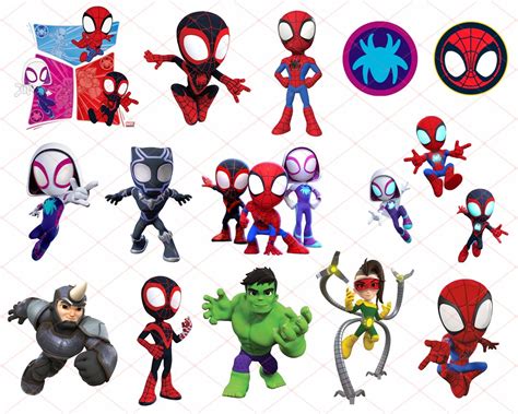 Spidey And His Amazing Friends PNG Bundle Superhero Printable Etsy