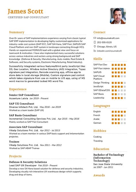 Certified SAP Consultant Resume Example In 2024 ResumeKraft