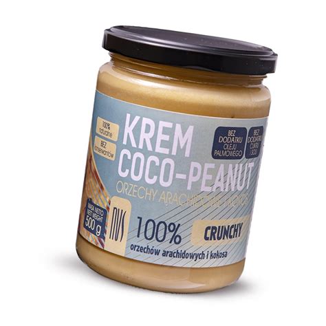 100 Naturalny Krem Masło Orzechowe Coco Peanut Crunchy bez Cukru