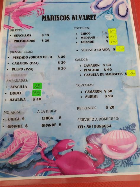 Carta Del Restaurante Pescados Y Mariscos San Miguel Ajusco