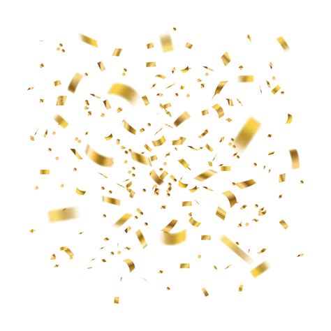 Confettis Dorés Rubans Serpentins Dorés PNG Déjouer Transparent