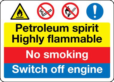 Petroleum Spirit Highly Flammable Safety Sign Aura Sign Shop