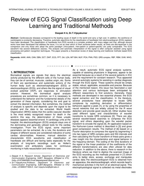 pdf review of ecg signal classification using deep learning and traditional methods