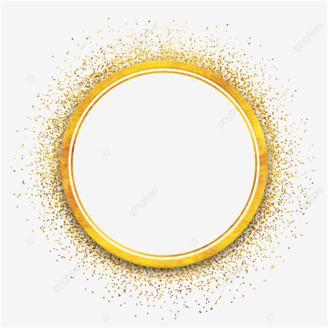 Gold Glitter Circle Frame Luxury Round Golden Circles Shining