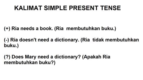 Contoh Kalimat Simple Present Tense Lengkap Dengan Artinya