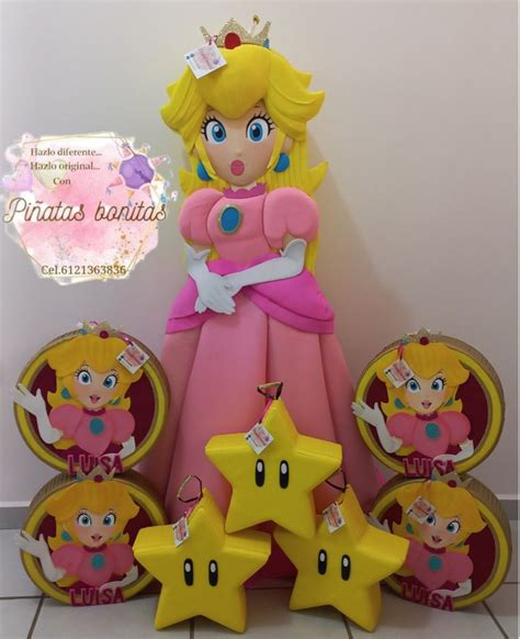 Piñata princesa Peach Fiesta princesa peach Fiesta infantil tematica