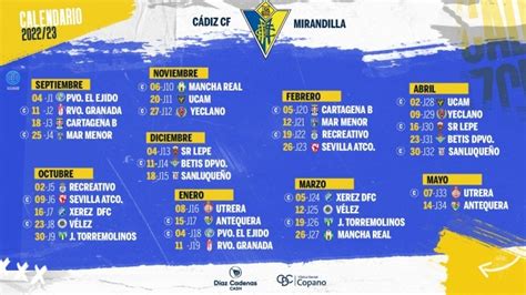 El Cádiz CF Mirandilla ya conoce el calendario de la segunda división