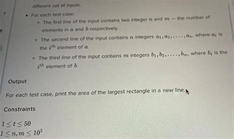solved largest rectangle you are given the following two