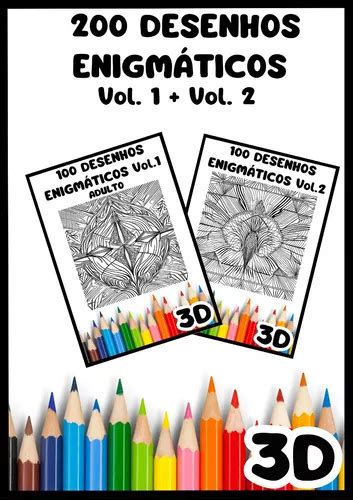 Caderno 200 Desenhos Enigmáticos Arte Serena Vol 1 vol 2 Para
