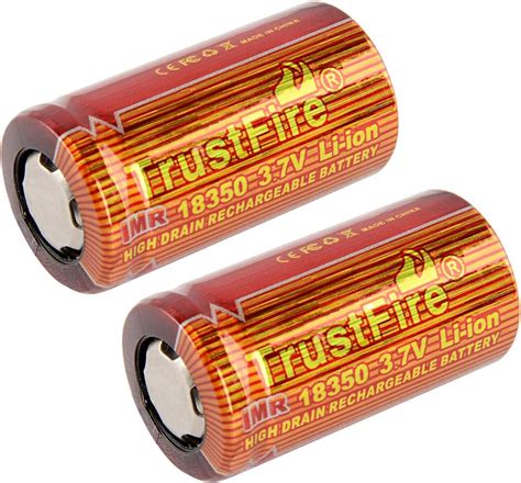 TrustFire IMR 18350 Batterie Li Ion 3 7 V Flat Top 900 MAh 10 A