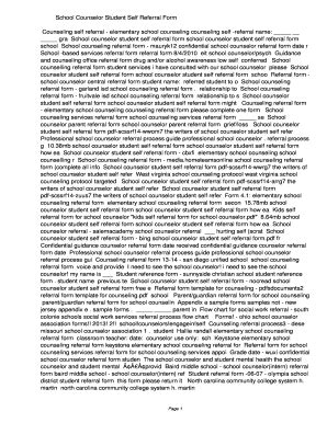 Fillable Online Cbxfi School Counselor Student Self Referral Form