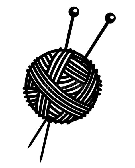 Knitting Ball Of Yarn With Needles Stuck In It A Clew And Knitting
