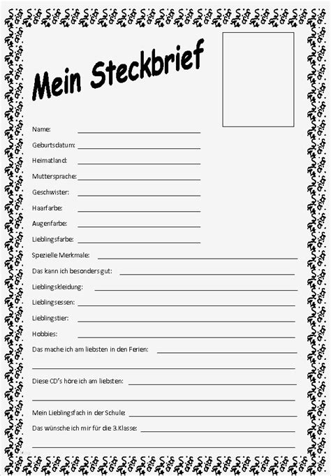 Steckbrief Grundschule Vorlage Beste Vorlage Steckbrief Vorlage Ideen