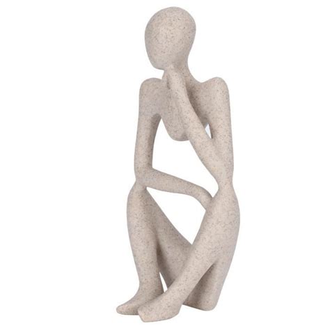 Qiilu Sculpture de penseur en résine Résine penseur Sculpture Statue