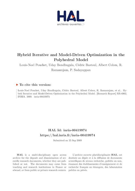 pdf hybrid iterative and model driven optimization in the hybrid iterative and model driven