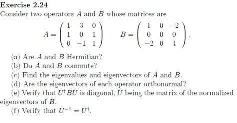 solved exercise 2 24 consider two operators a and b whose