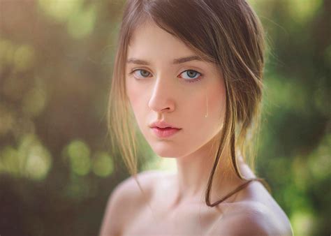 Tapety twarz Model portret długie włosy fotografia moda nos